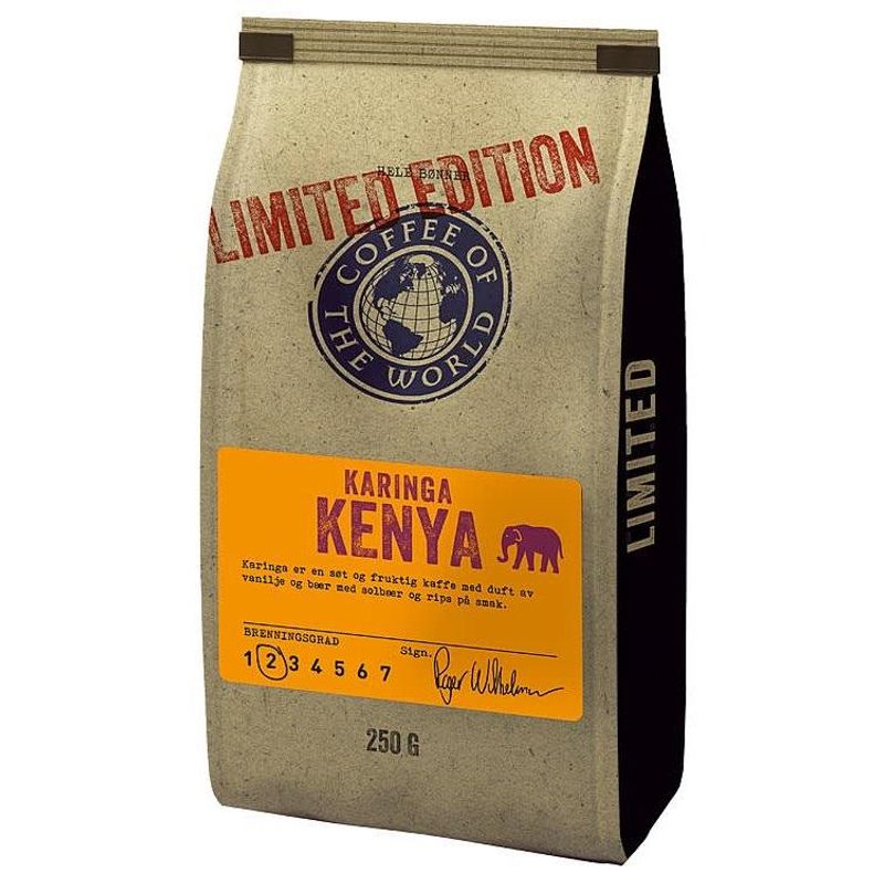 Karinga Kenya Hele Bønner 250g Cotw - Kaffelageret.no